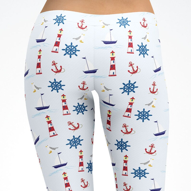 Nautical Sailor Leggings Cruise Sailing Capris Yoga Pants - Etsy
