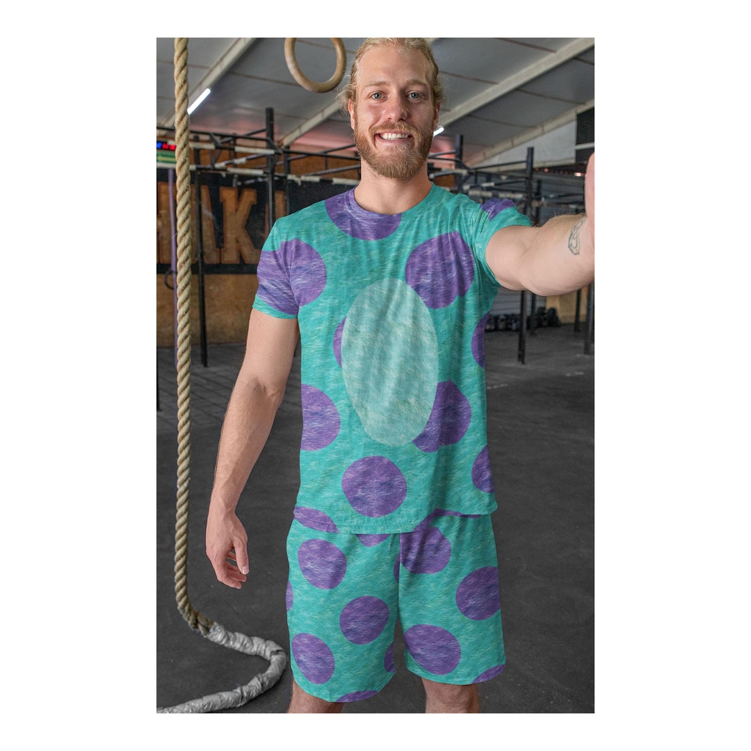 Sully Monster Costume Men's Blue Purple Polka Dot Halloween Cosplay ...