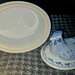 Vintage Porcelain Ceramic Porcelain Chinese Blue & White Chicken Hen ...