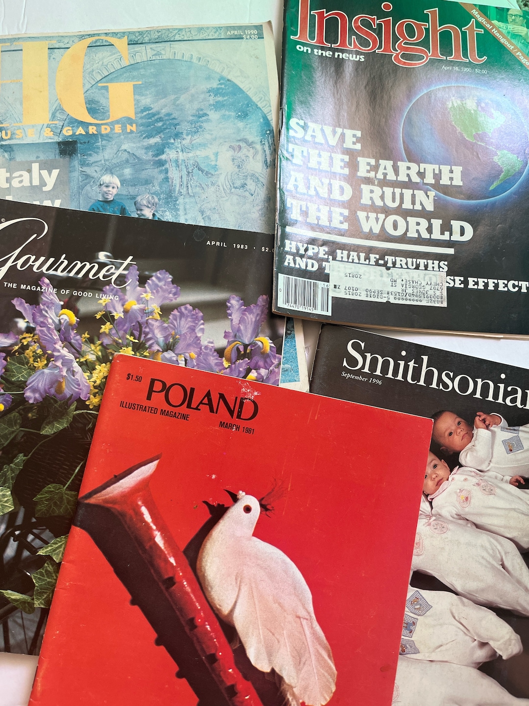 Lot of 5 L Vintage Magazines 1980s-1990s random Assortment Vision Board ...