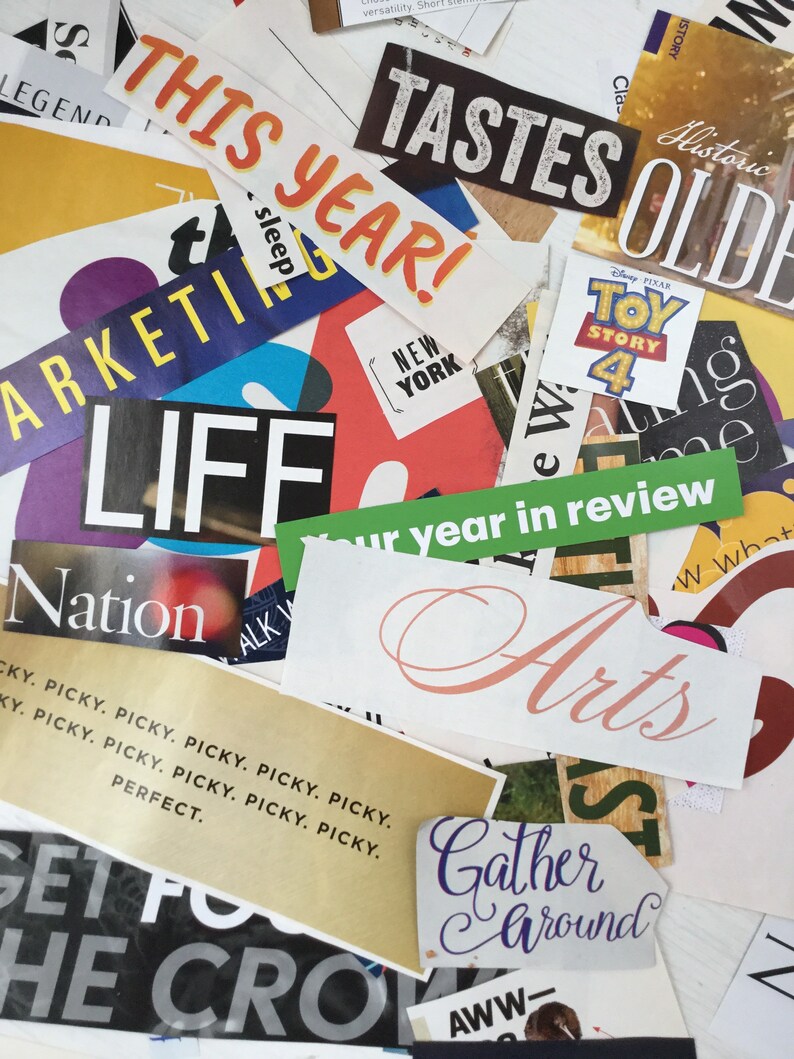 100 Pack L Random Magazine Collage Words/phrases Clippings L - Etsy