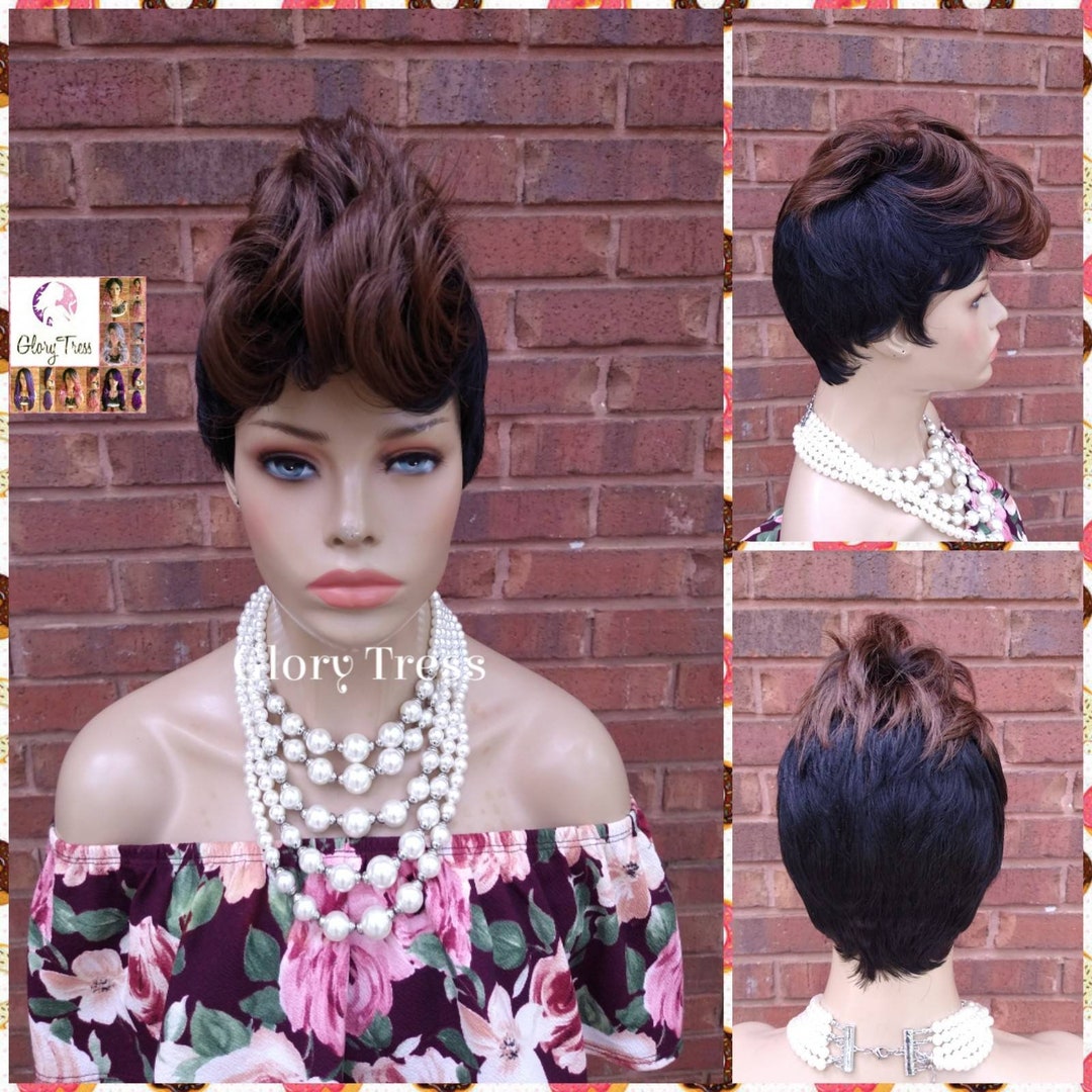 Full Wig, Pixie Cut Wig, Mohawk Wig, Glory Tress, Ombre Mohawk Full Wig ...