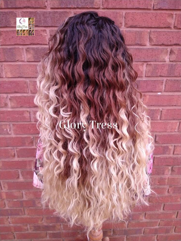 Lace Front Wig Deep Wavy Wig Money Piece Highlights Blonde | Etsy