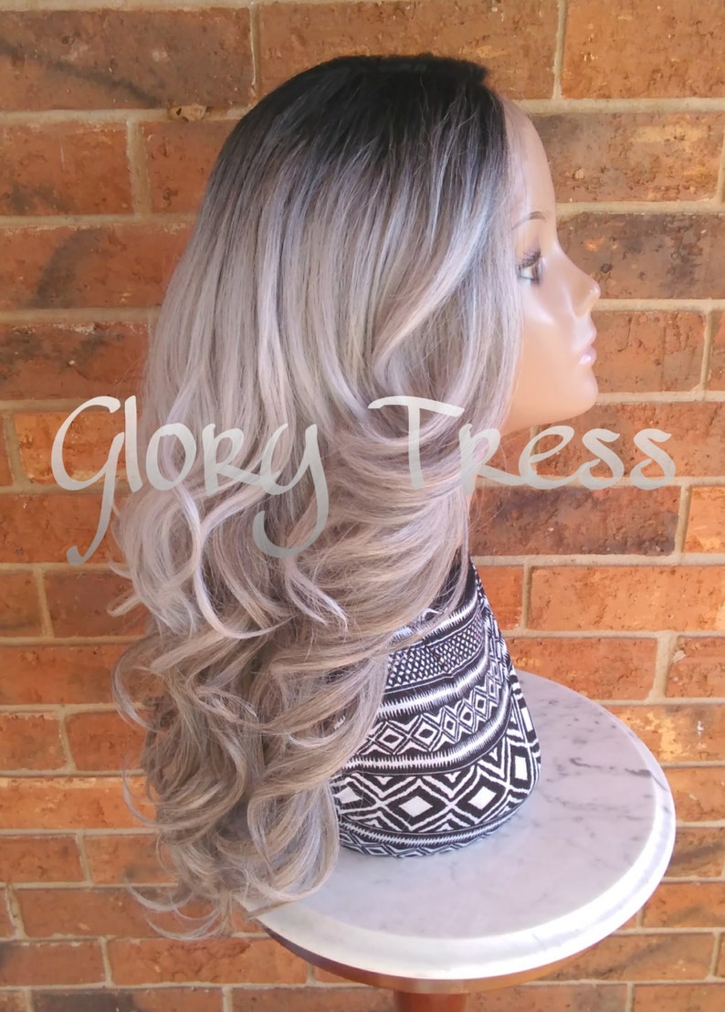 READY to SHIP // Long & Curly Silver/gray Lace Front Wig | Etsy