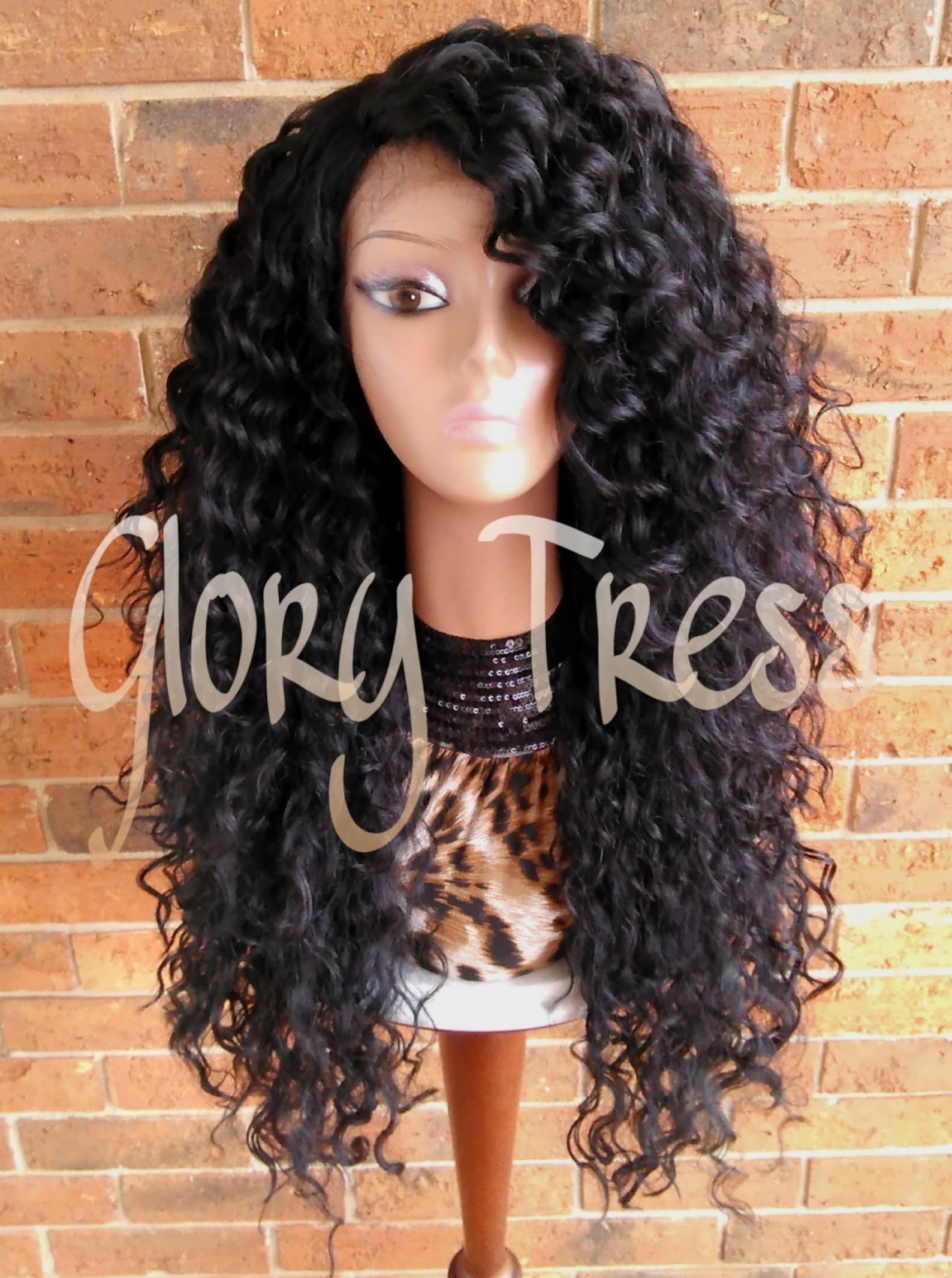 Lace Front Wig, Curly Lace Front Wig, Black Curly Wig, Big Curly ...