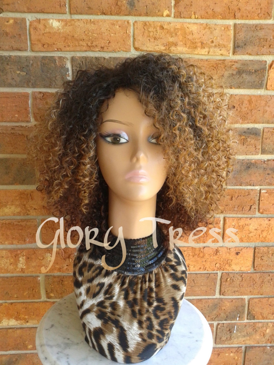 ON SALE // Kinky Curly Wig, Short Curly Half Wig, Big Natural Afro Wig ...