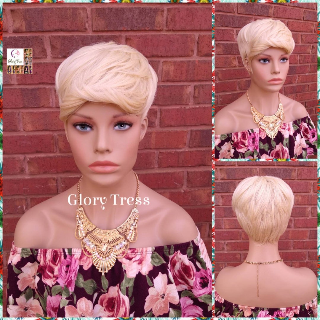 Short Razor Cut Full Wig, Glory Tress, Pixie Cut Hairstyle, 613 ...