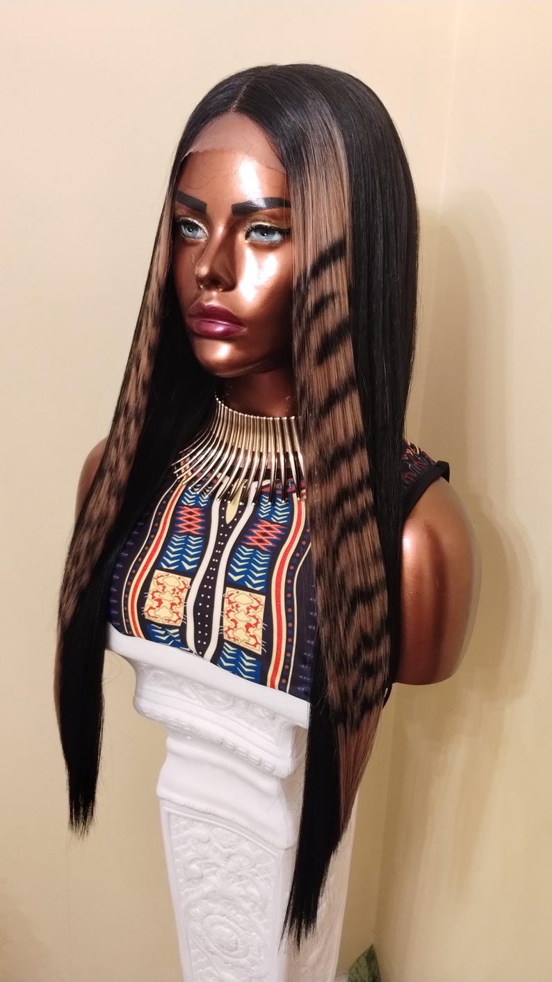 Brown and Black Animal Print Lace Front Wig | Straight Hd Lace Wig for ...
