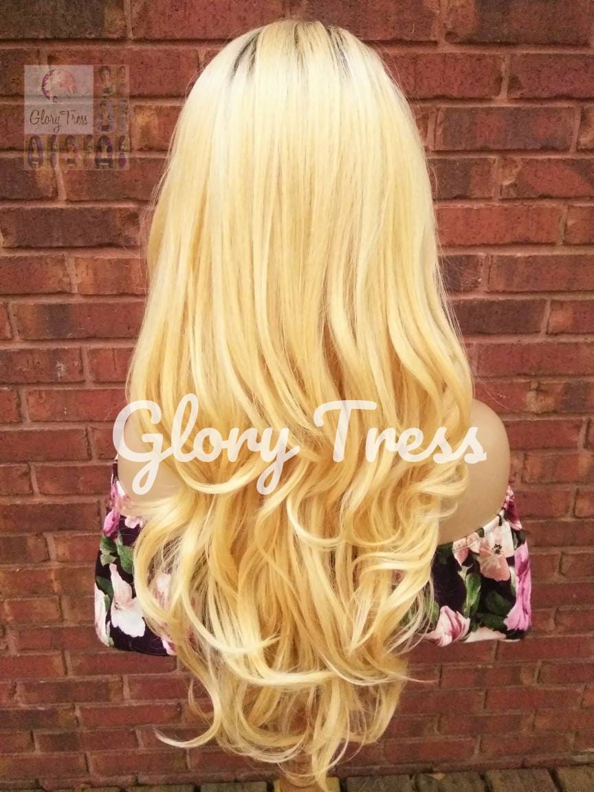 Long Curly Full Wig Golden Blonde Wig Glory Tress Wig Lace - Etsy