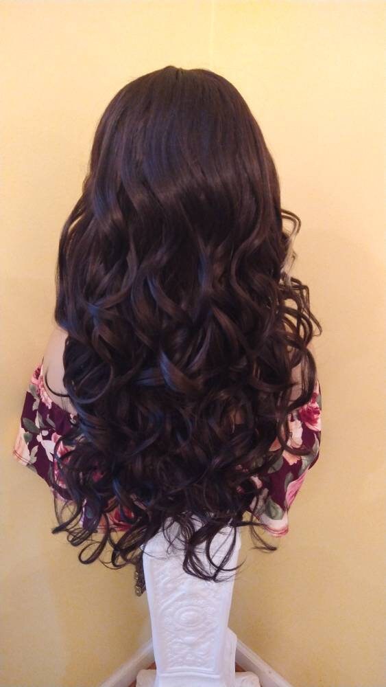 Brown Wavy Lace Front Wig | Ombre Brown Wig With Blonde Highlights ...