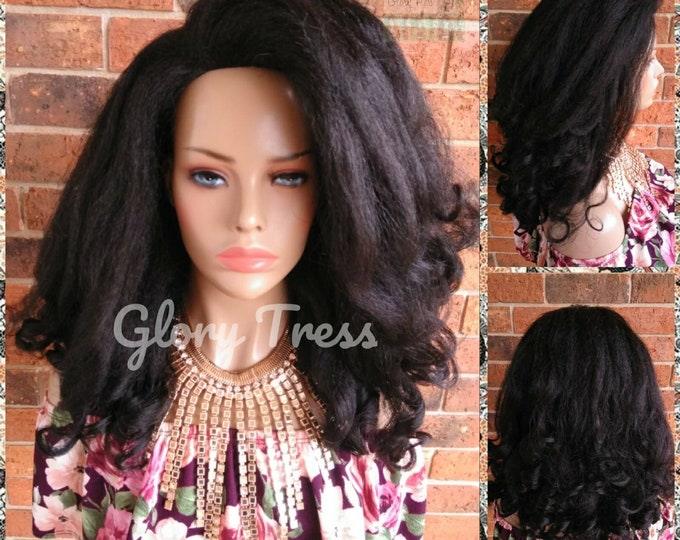Kinky Curly Half Wig Black Curly Wig Natural Wig Glory - Etsy