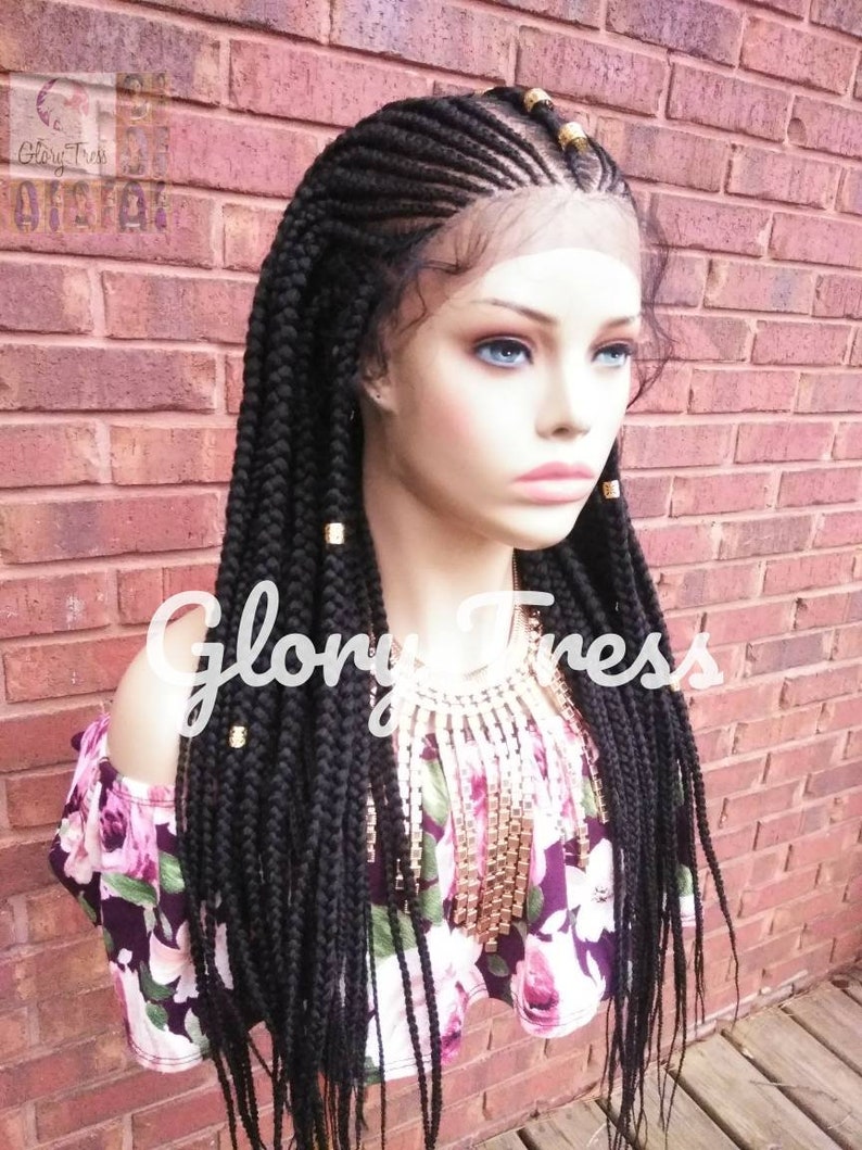 Fulani Box Braided Lace Front Wig Braided Wig Senegal Wig Etsy
