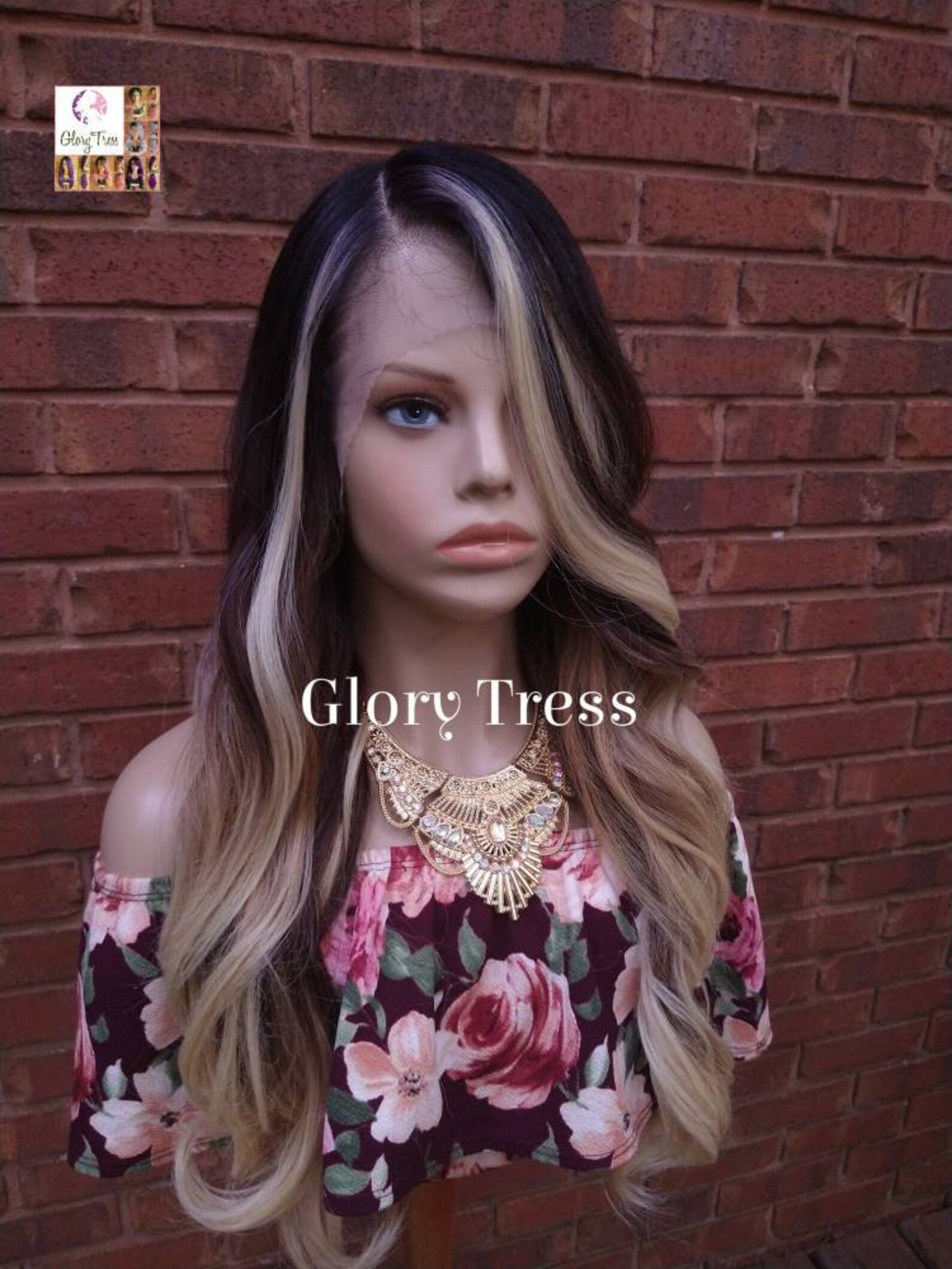Wavy Lace Front Wig Money Piece Highlights Blonde Wig - Etsy