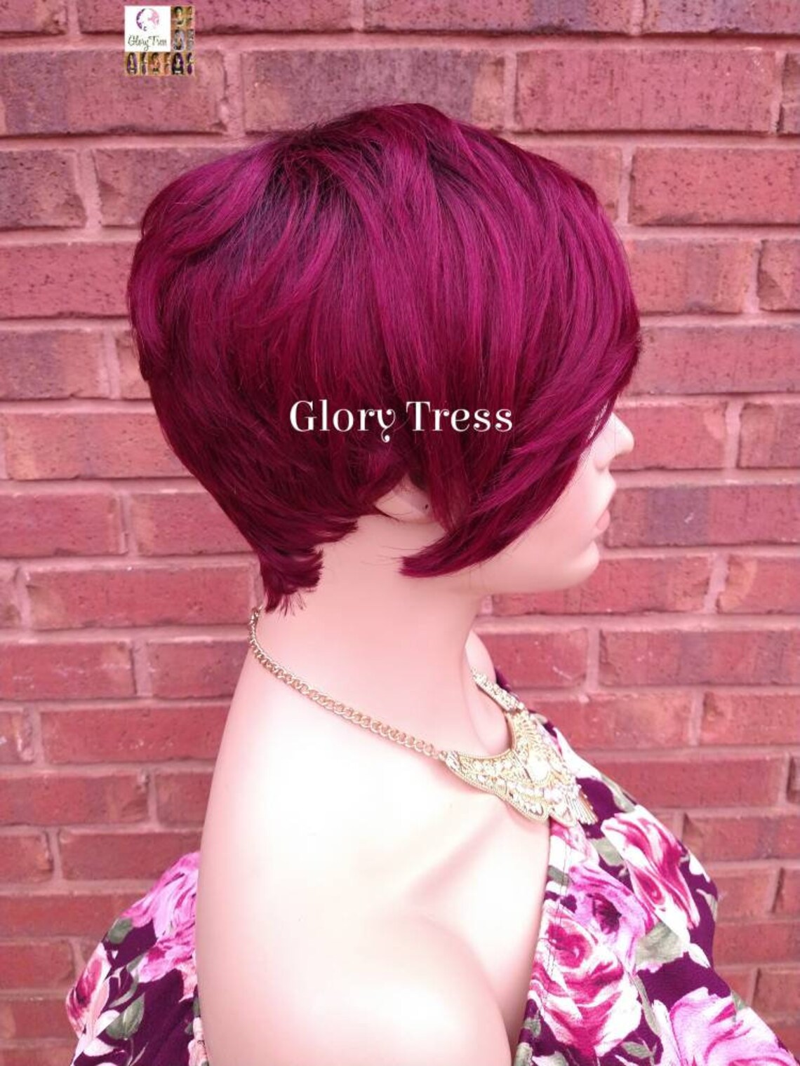 Short Razor Cut Full Wig With Side Bangs, Pixie Cut, 100% Human Hair ...
