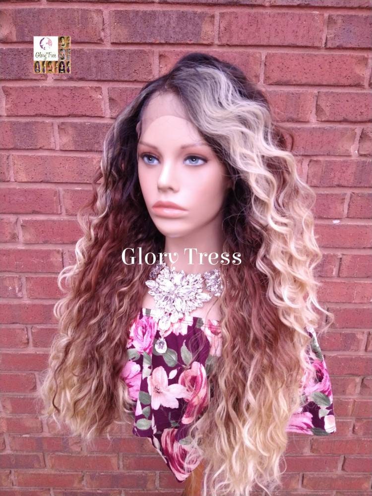 Lace Front Wig Deep Wavy Wig Money Piece Highlights Blonde | Etsy