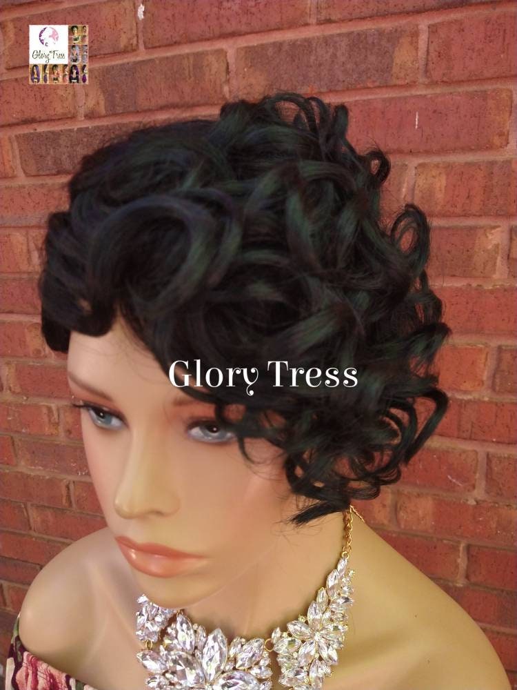 Short Razor Cut Full Wig, Pixie Cut Hairstyle With Long Side Bangs ...