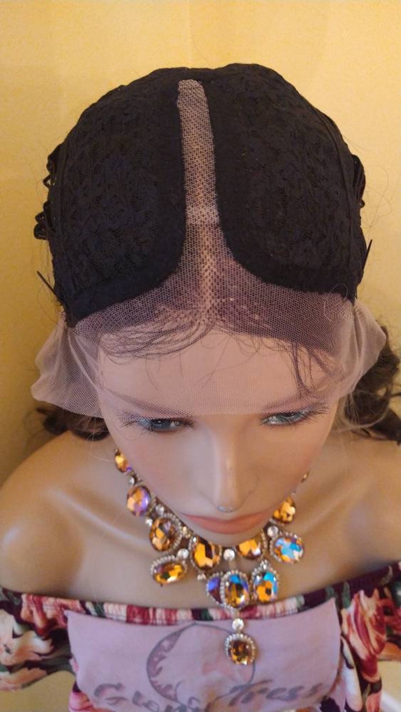 Brown Wavy Lace Front Wig | Ombre Brown Wig With Blonde Highlights ...