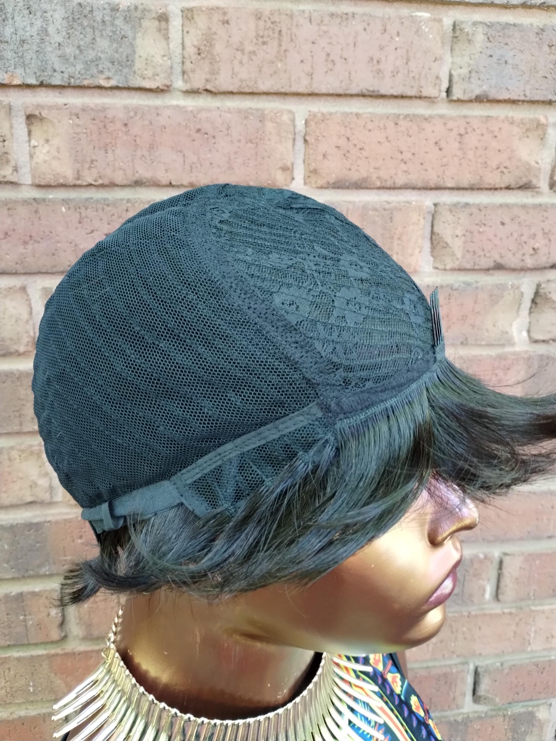 Short Razor Cut Full Wig, Pixie Cut Hairstyle, 100% Remy Human Hair Wig ...