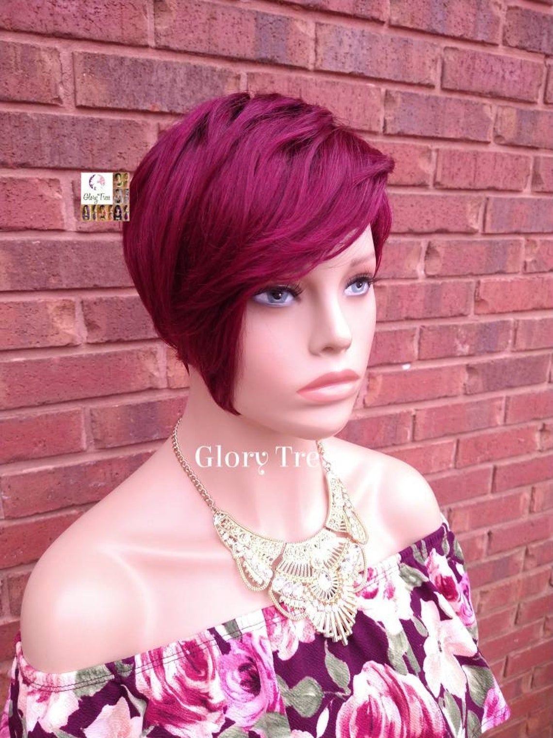 Short Razor Cut Full Wig With Side Bangs, Pixie Cut, 100% Human Hair ...