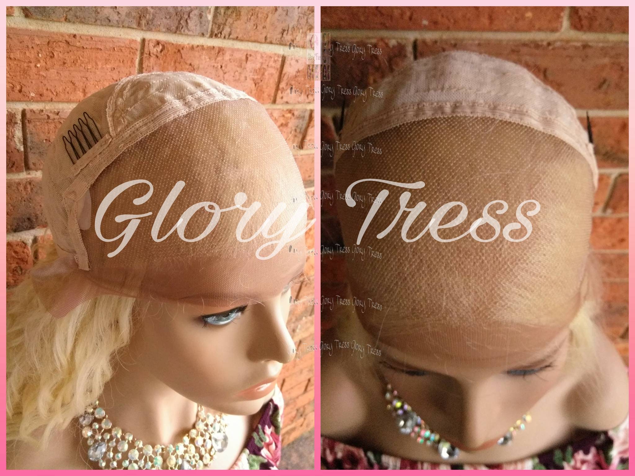 Lace Front Wig, Human Blend Wig, 613 Platinum Blonde Wig, Glory Tress ...