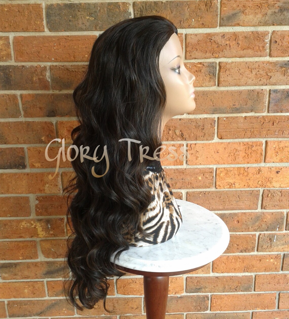 CLEARANCE / /long Body Wave Half Wig, Black Wig With Auburn Highlights ...