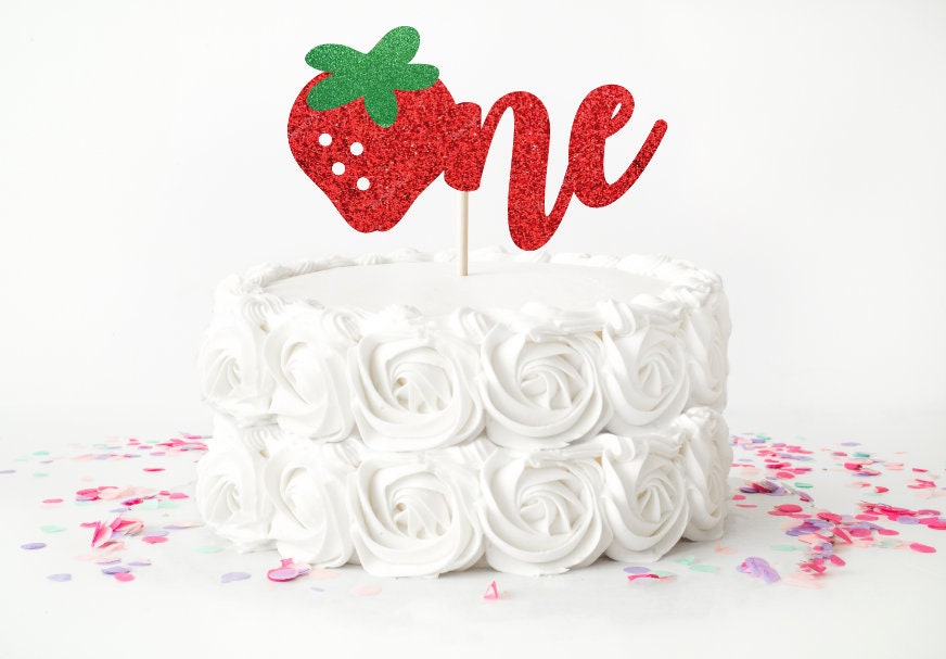Strawberry One Cake Topper First Birthday Cake Topper Smash Cake Topper ...