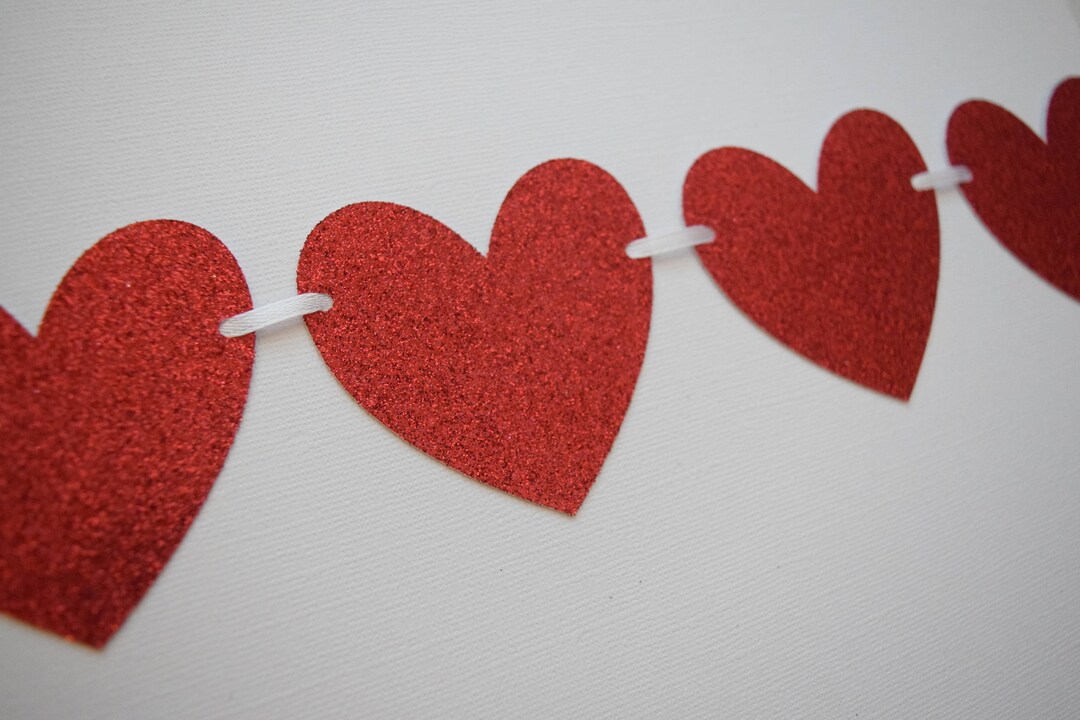 Heart Banner Valentine's Day Banner Heart Garland Party - Etsy