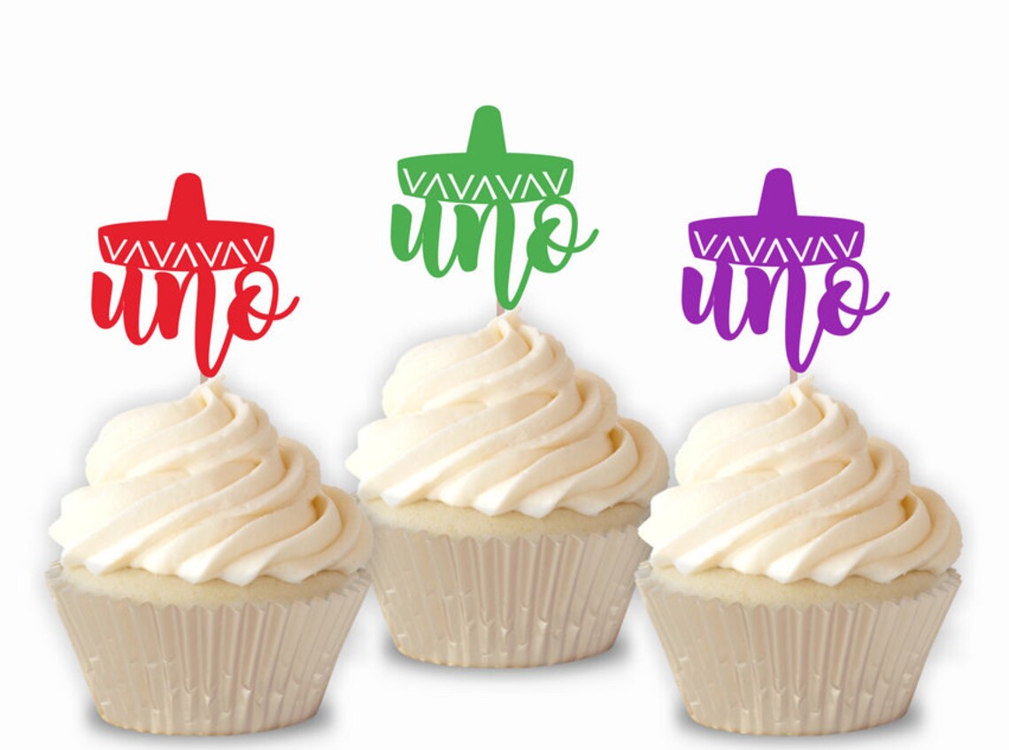 Uno Cupcake Toppers ONE Cupcake Toppers 1st Birthday Cupcake - Etsy