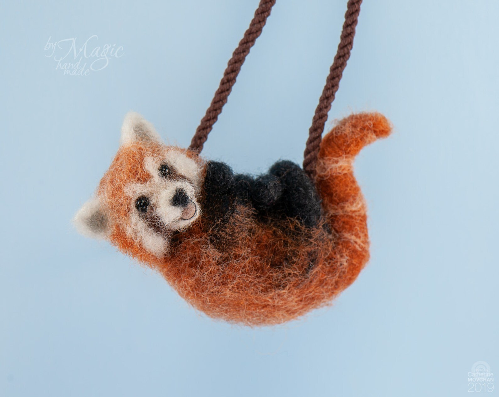 Red Panda Necklace Needle Felt Charm Red Panda Jewelry | Etsy