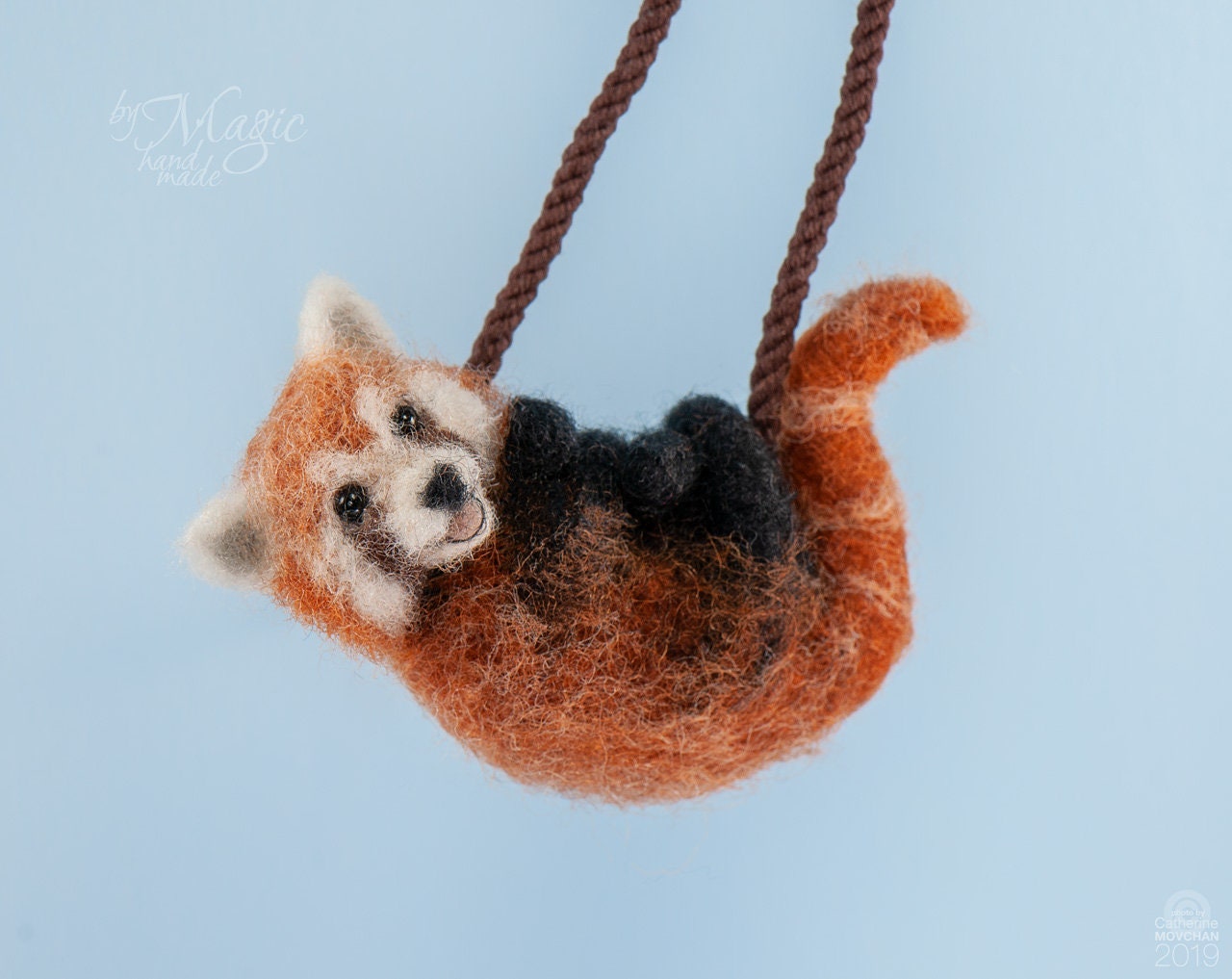 Red Panda Necklace Needle Felt Charm Red Panda Jewelry - Etsy