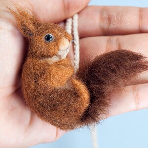 Needle Felted Red Squirrel Ornament, Wall Hanging Decor, Wool Forest ...