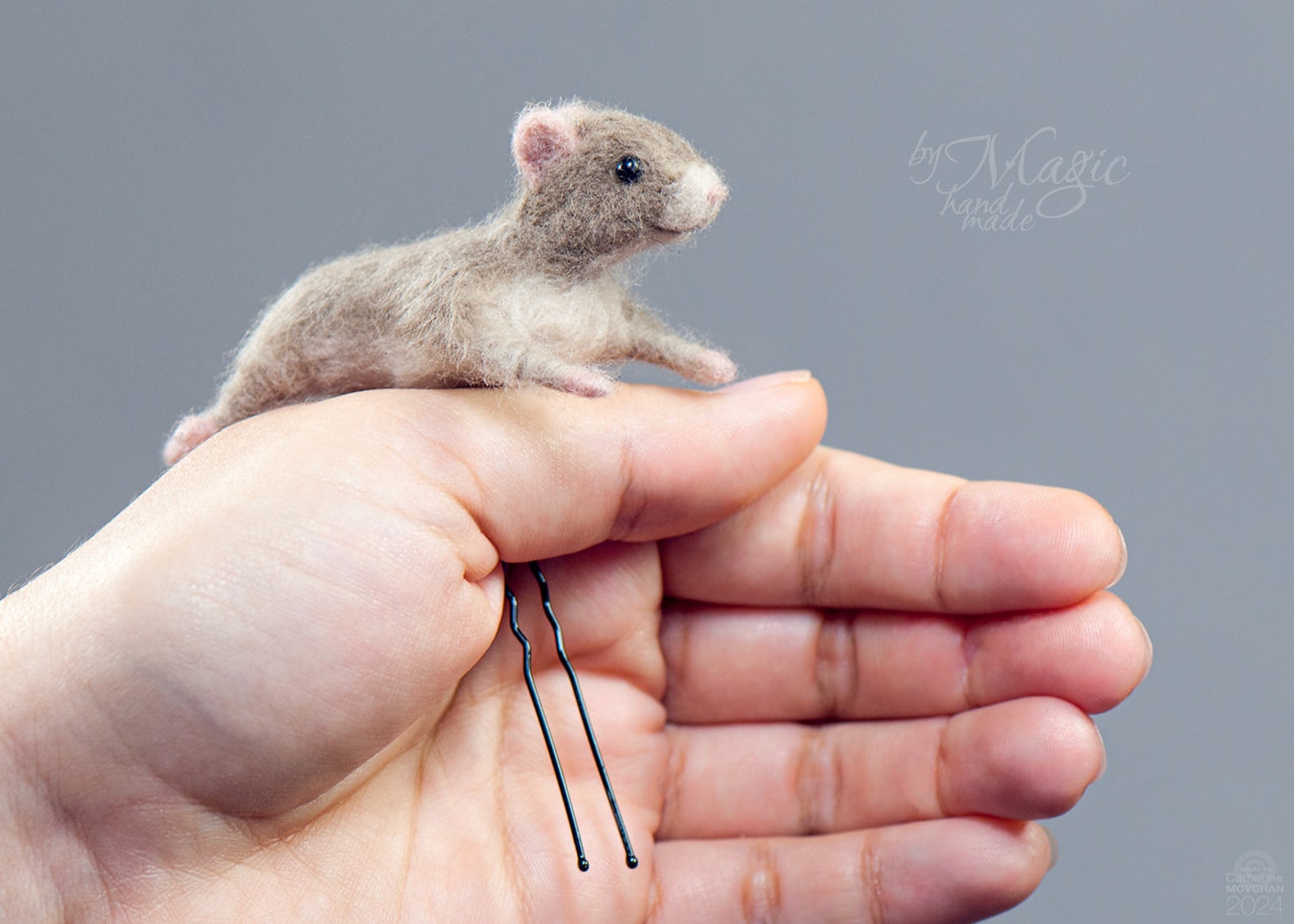 Bobby Pin With a Needle Felted Rat, Wool Hairpin - Etsy
