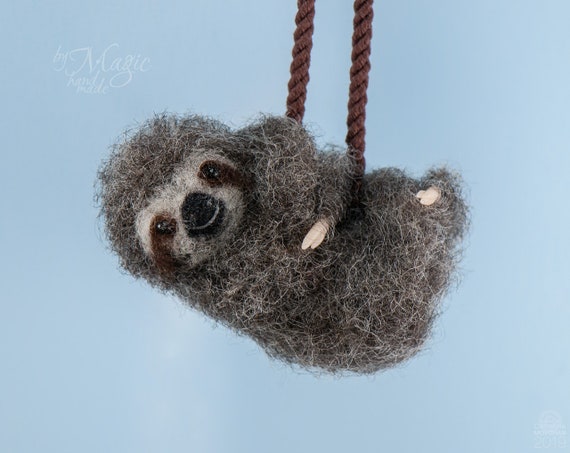 Filz Faultier Halskette Faultier Anhänger Faultier Schmuck | Etsy