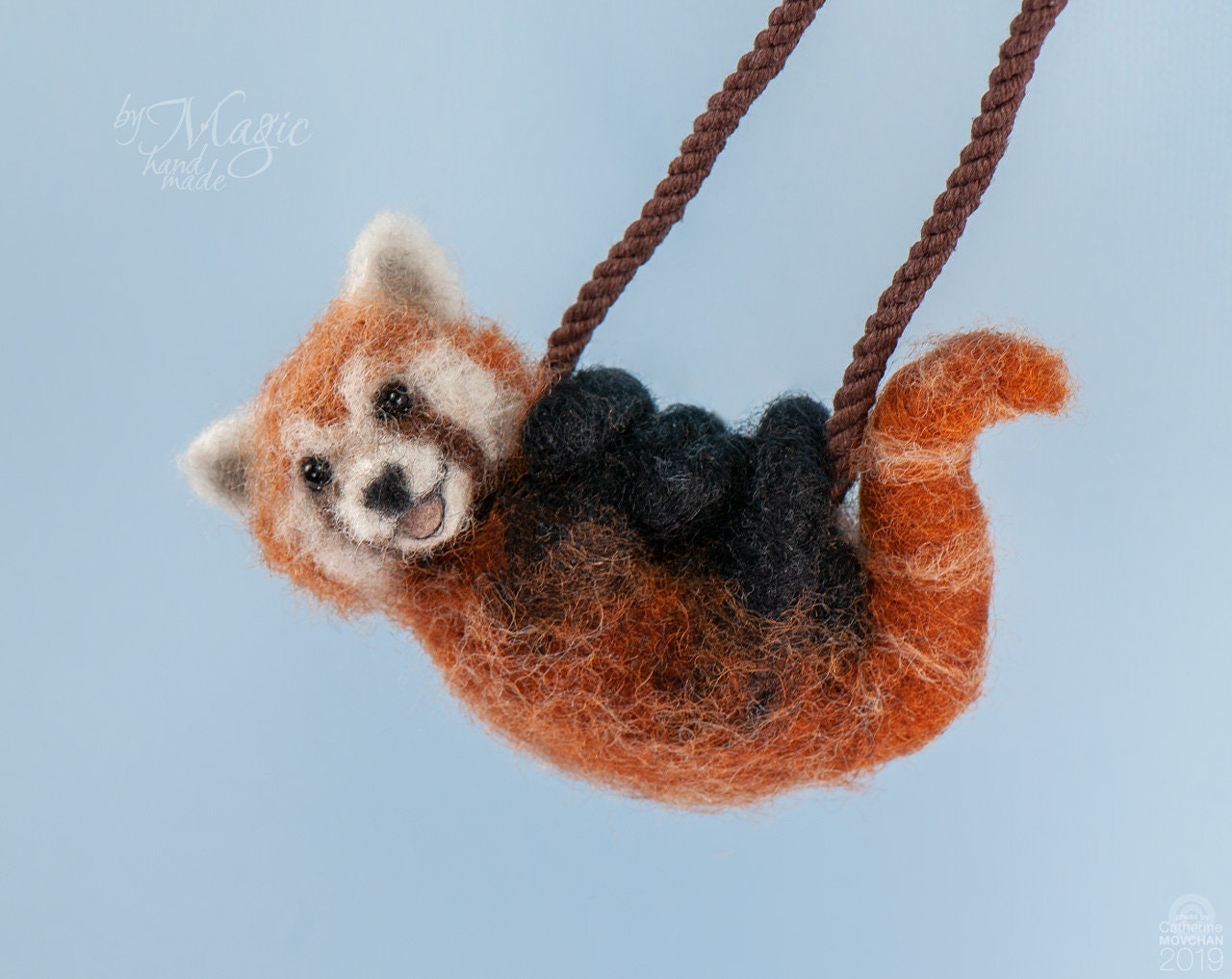 Red Panda Necklace Needle Felt Charm Red Panda Jewelry - Etsy