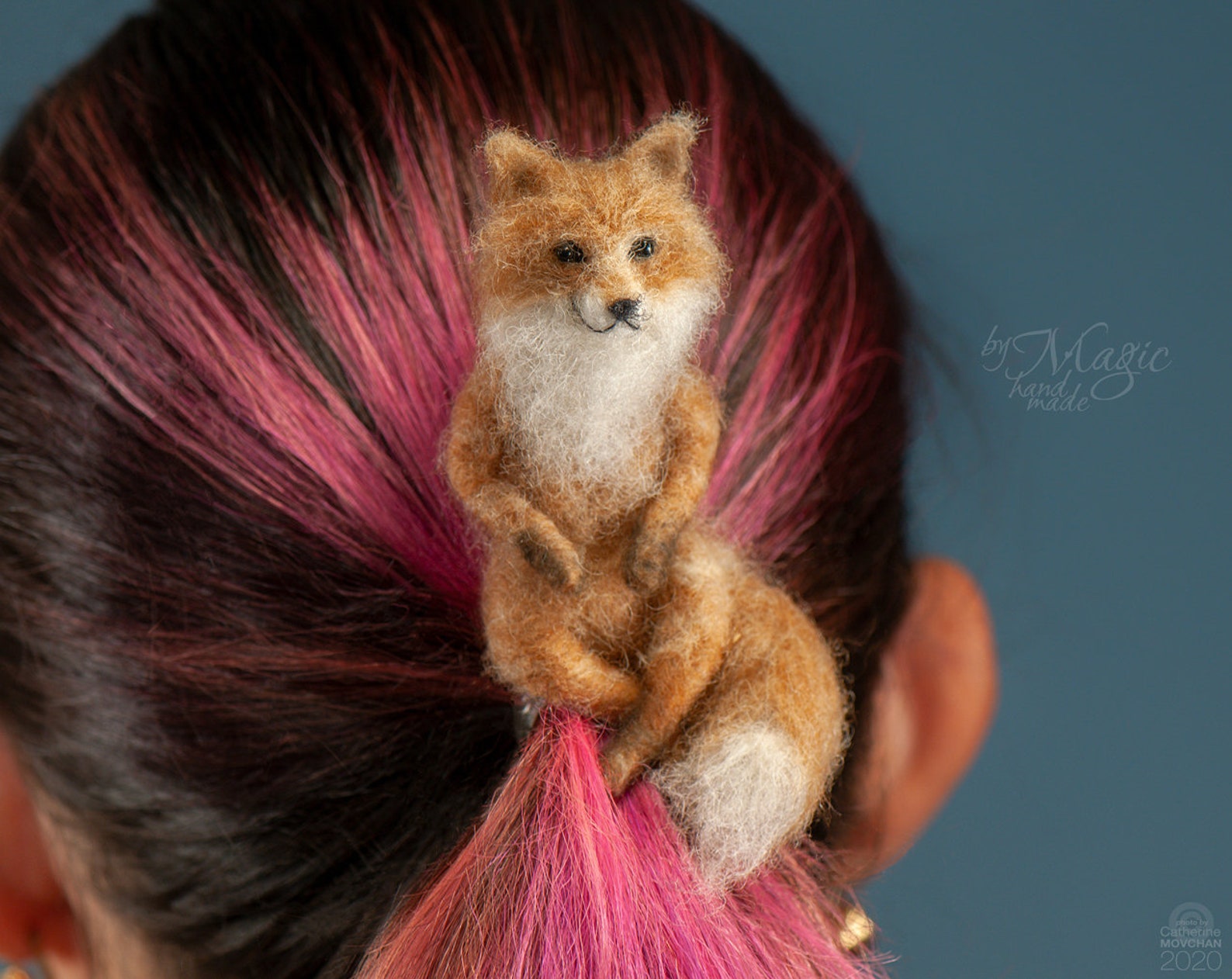 Felted Fox Pin Hairpin With Fox Fox Bobby Pin Gift for Fox - Etsy