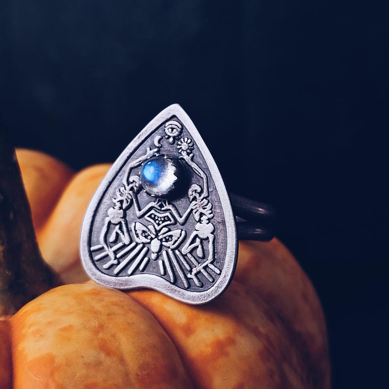 Planchette Split Ring // MADE TO ORDER Ouija Sterling Silver Ring - Etsy