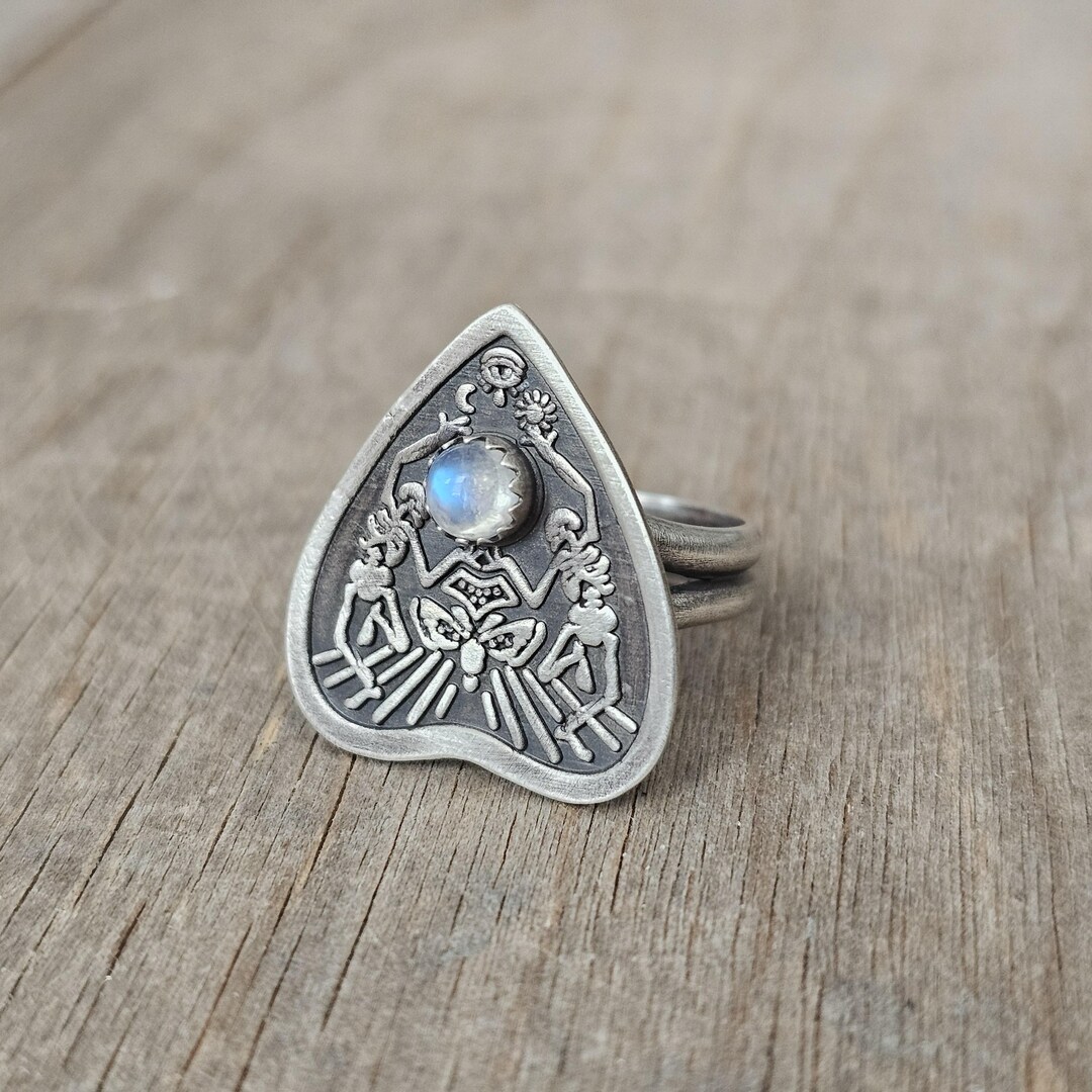 Planchette Split Ring // MADE TO ORDER Ouija Sterling Silver Ring - Etsy