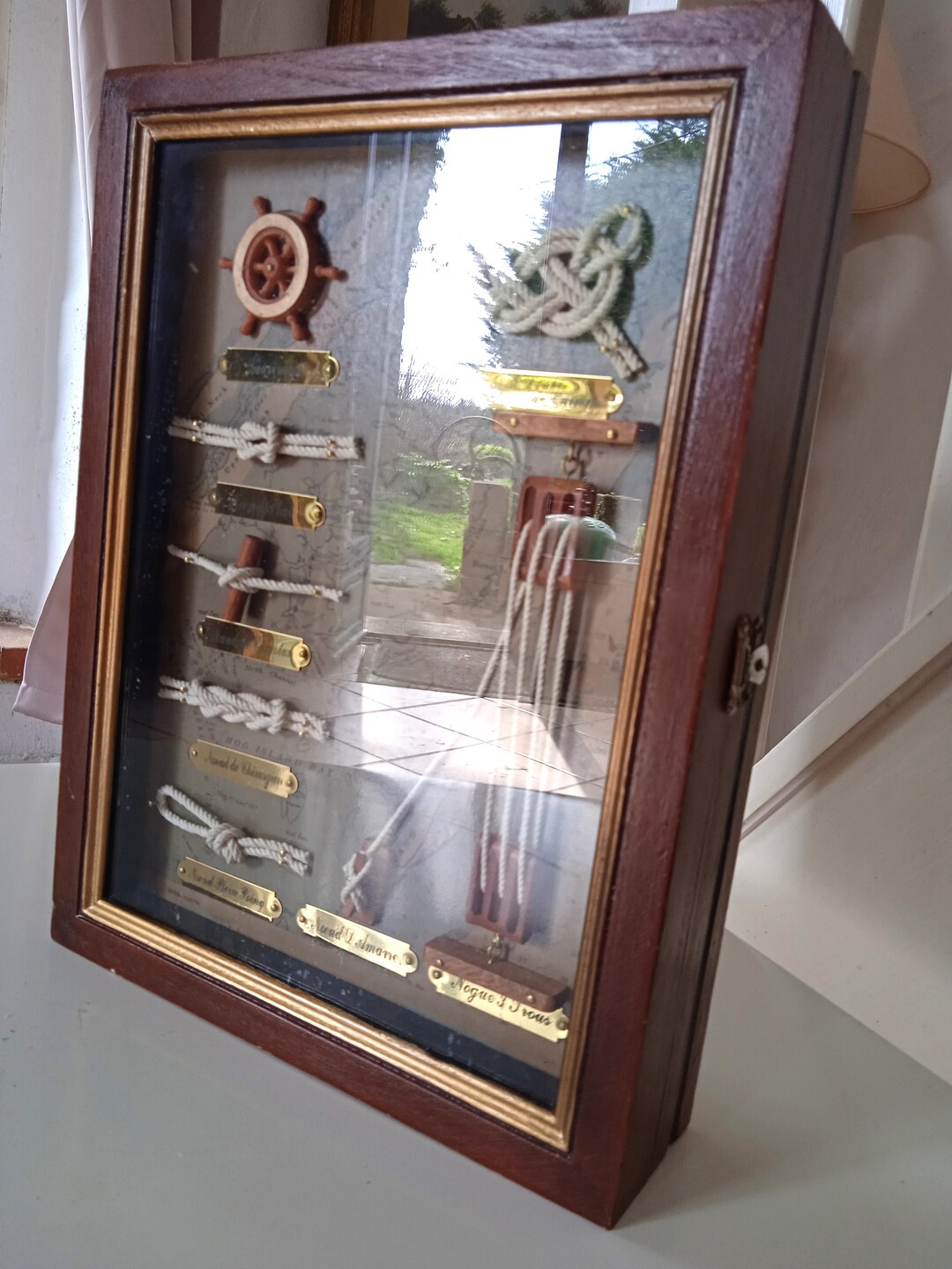 French Vintage Key Cabinet Collection of Traditional Framed Knots, Key ...