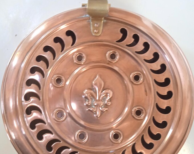 Stunning 1800s Antique French Bed Warmer Embossed Lion Cote of Arms ...