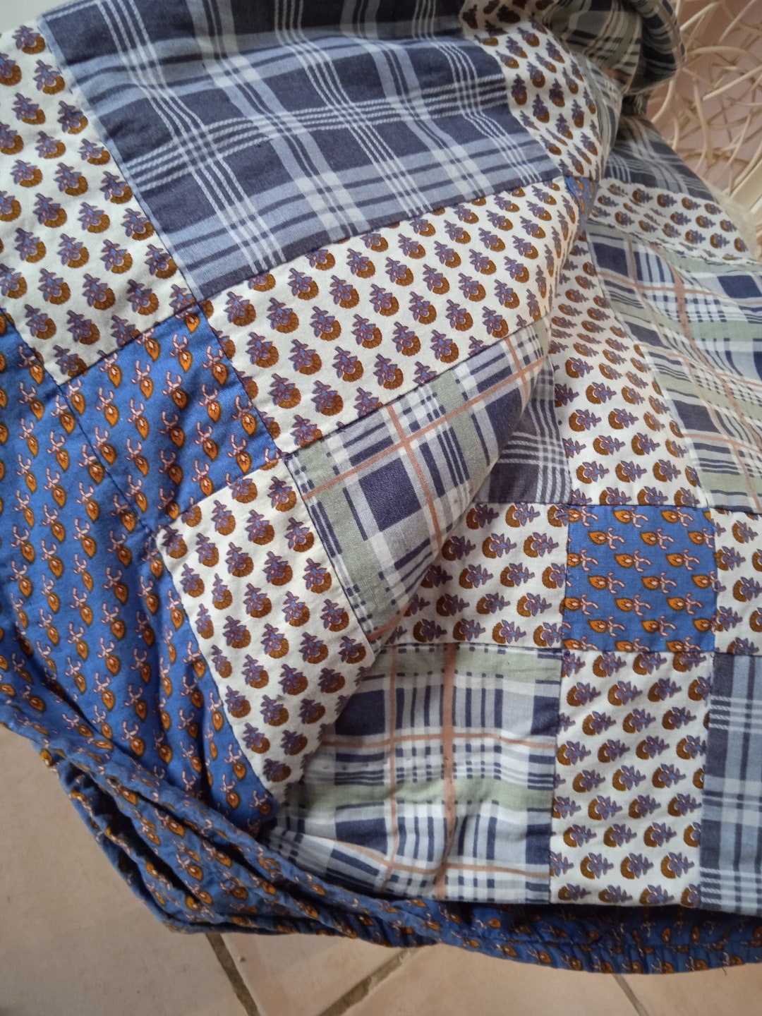 Vintage Patchwork Quilt Lovely Traditional Warm Patchwork Blanket ...