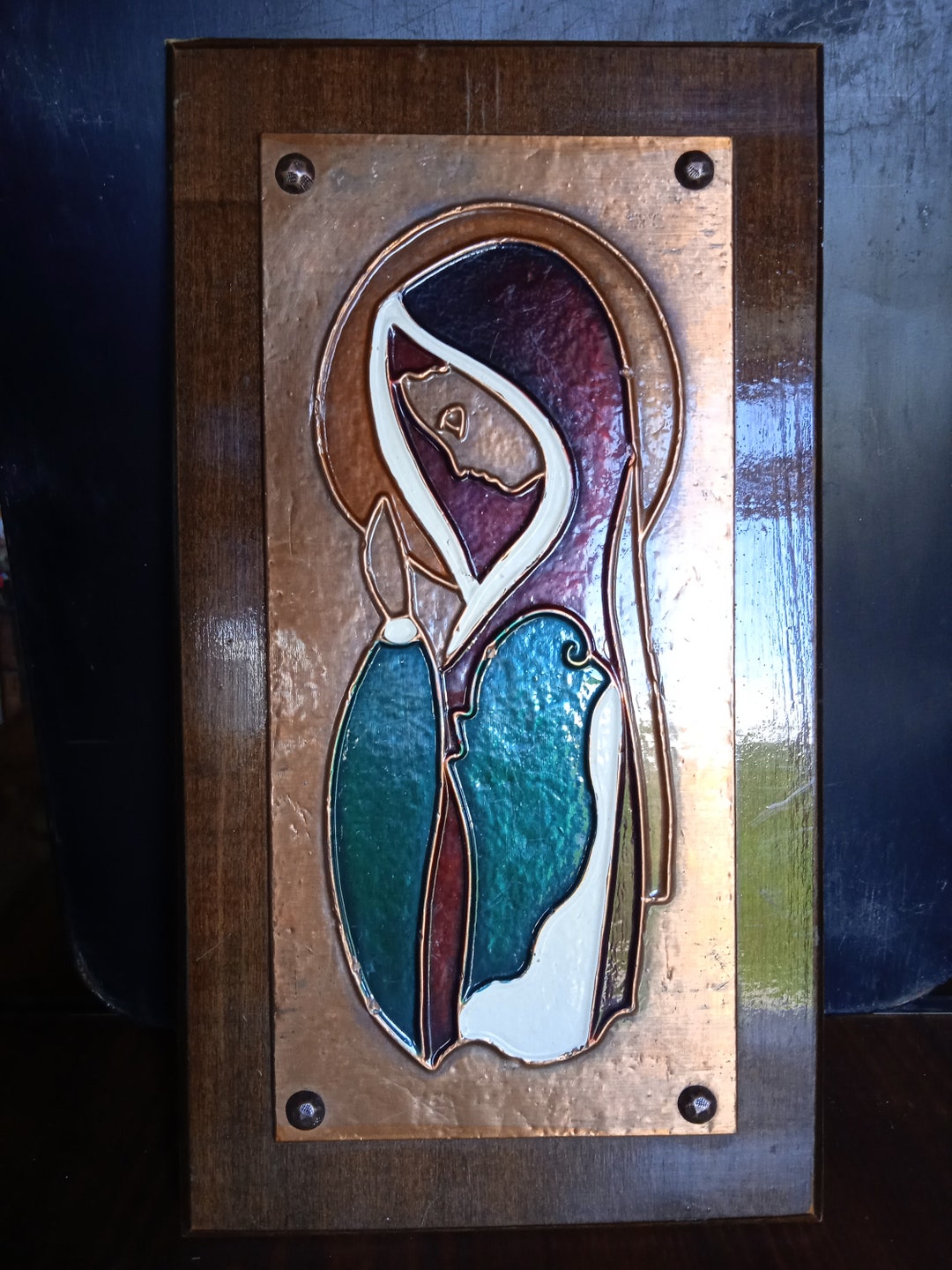 Virgin Mary Icon Hand Made Religious Wall Plaque Beautiful Mary ...