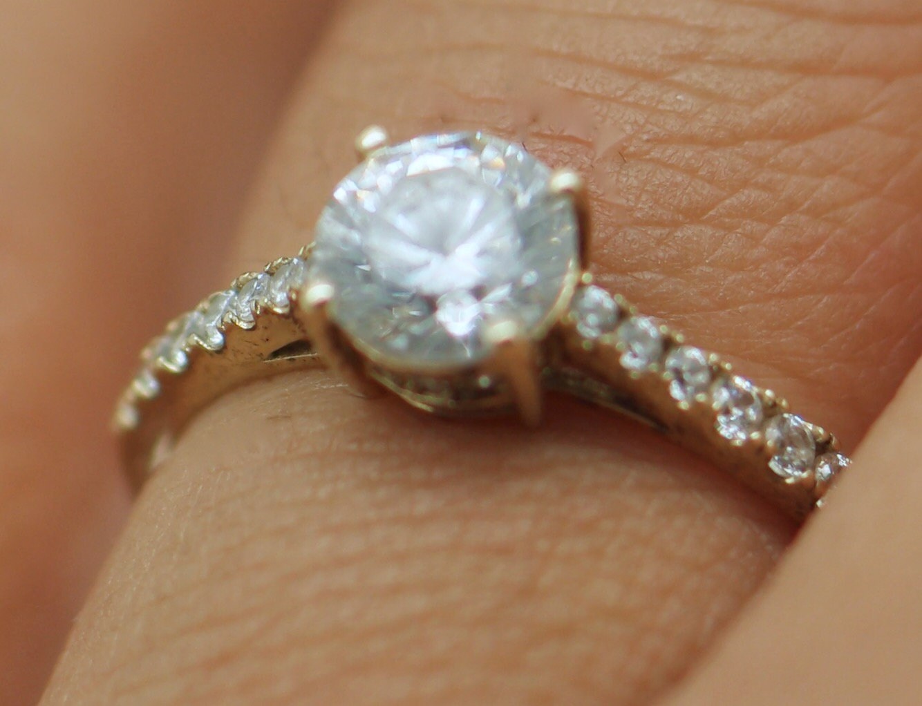 Nachlass 9K Massiver Gold Schmuck Ring Diamanten Rundschliff Schmuck ...