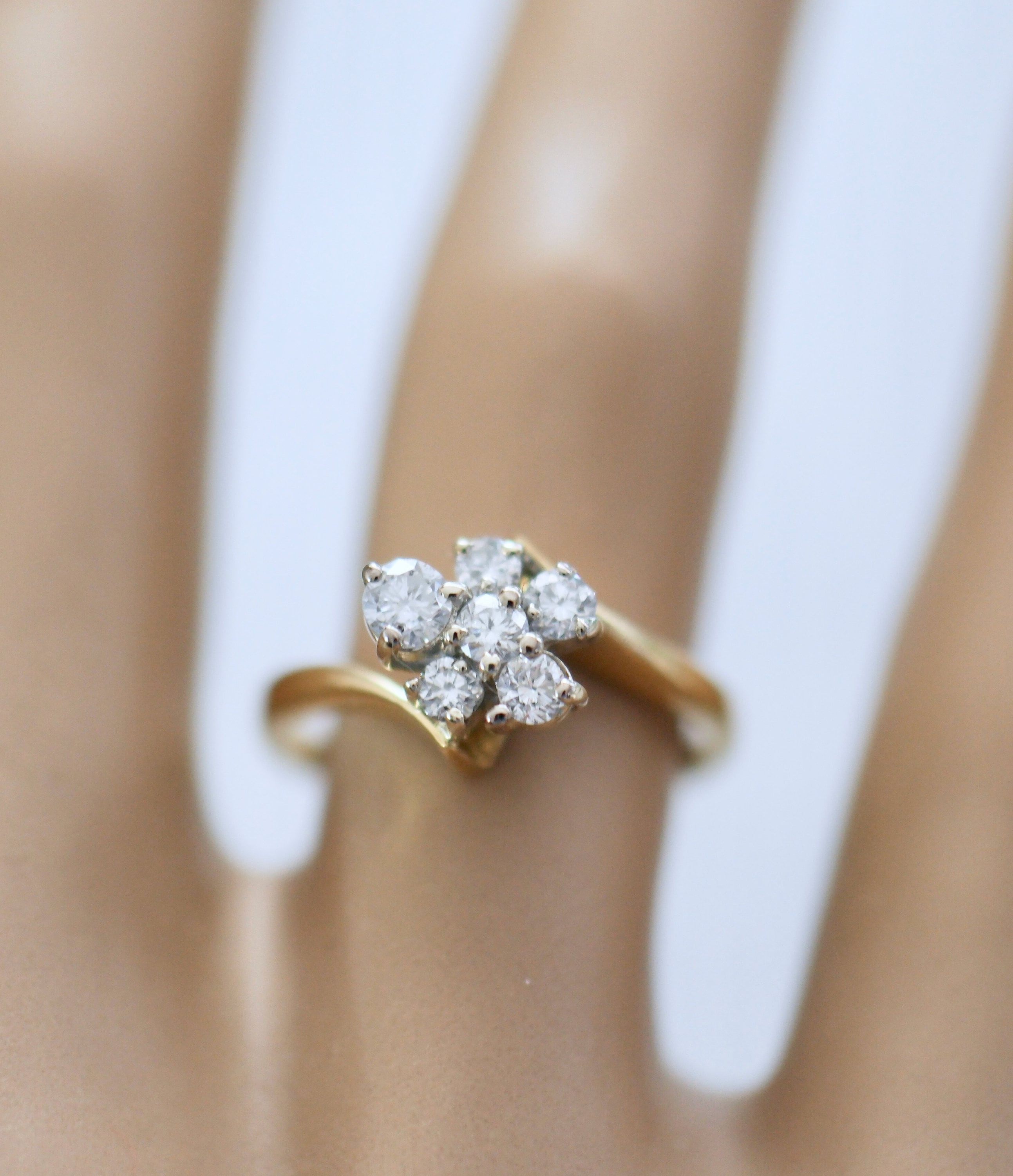 Natural Diamond Brilliant Cut Ring With Solid 18K Yellow Gold - Etsy UK