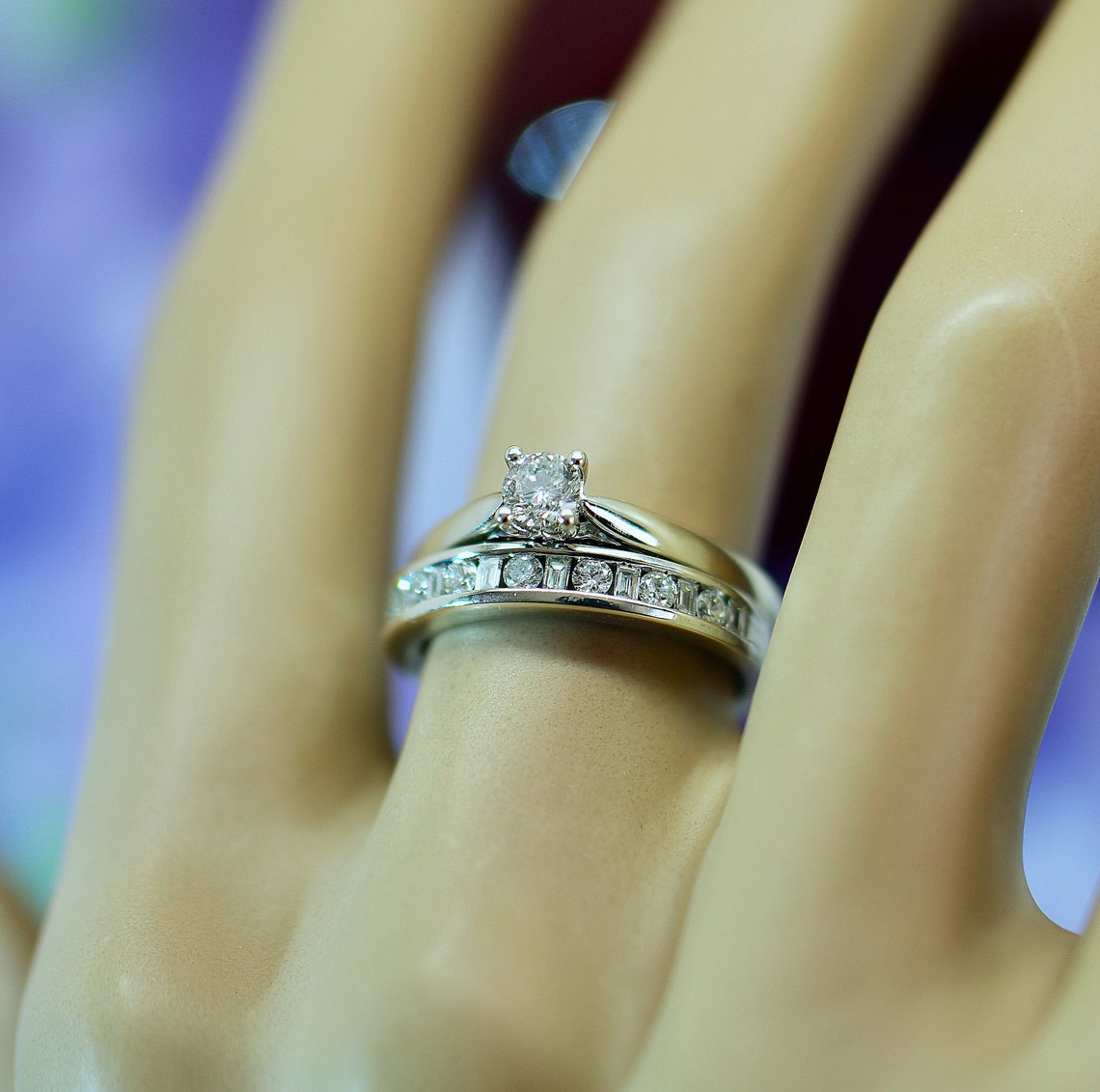 Natural Diamonds Solid Gold Ring Set,engagement Ring Diamond, Birthday ...