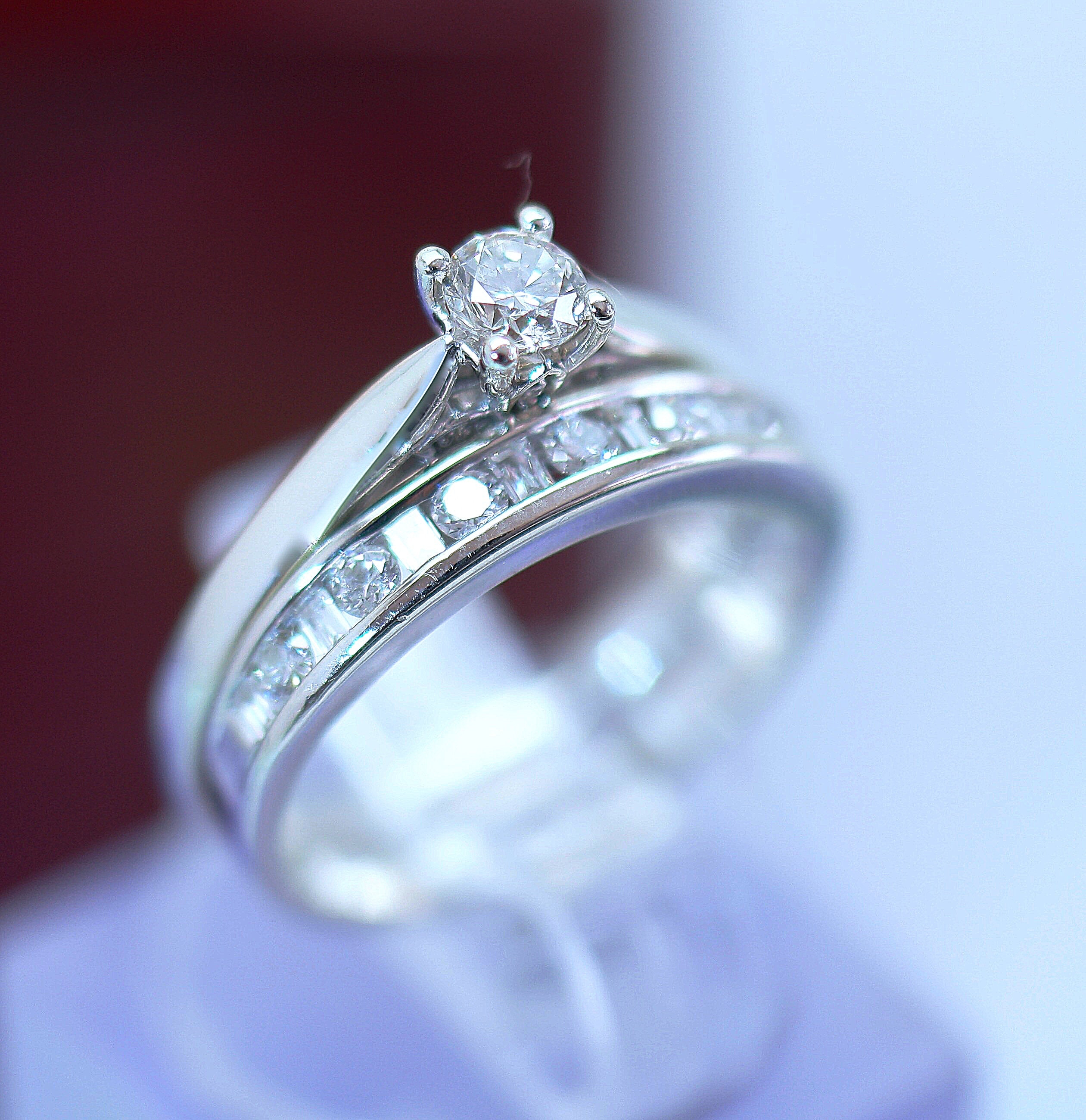 Natural Diamonds Solid Gold Ring Set,engagement Ring Diamond, Birthday ...