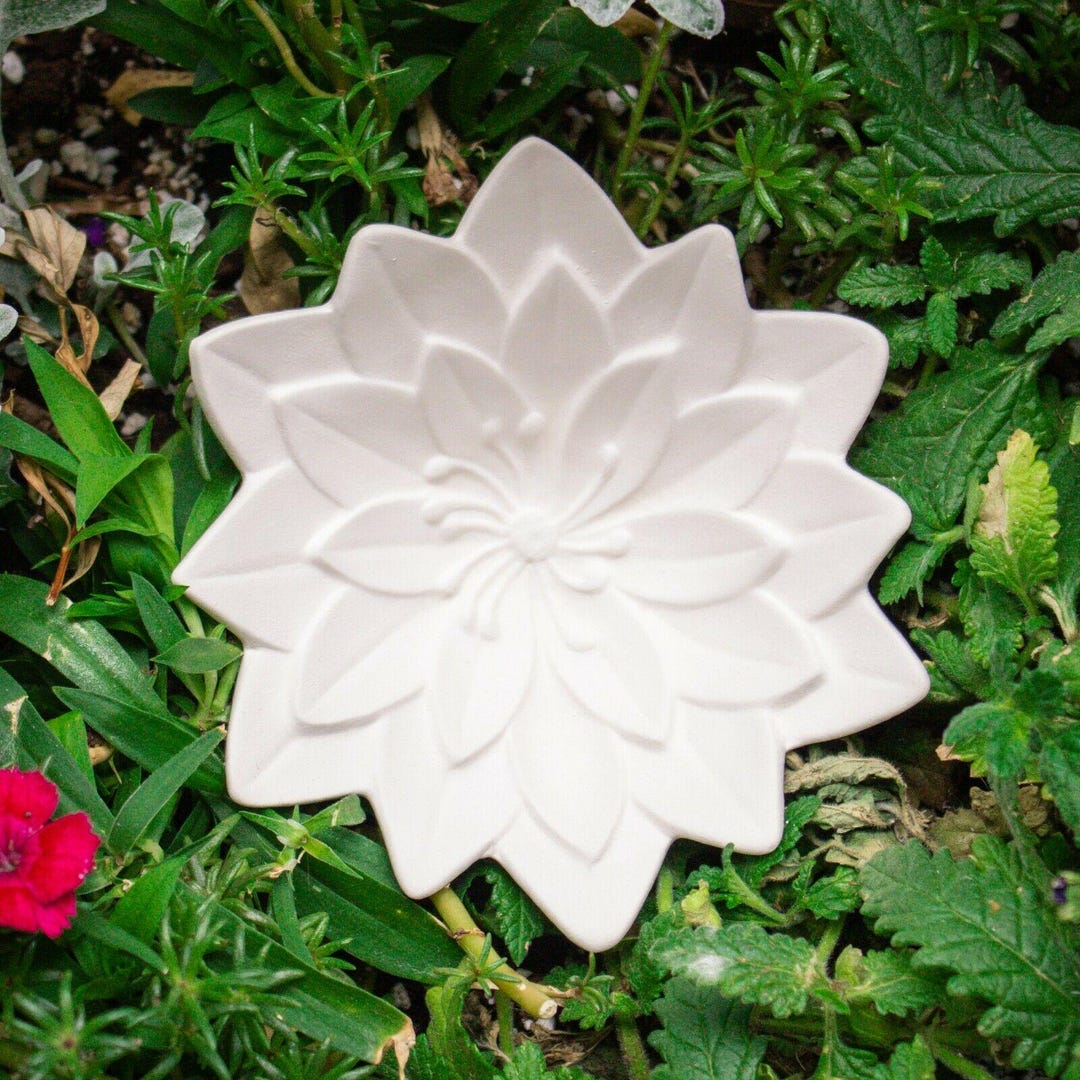 Detailed Flower Key Bowl 5x5 IN STOCK Ceramic Bisque Ready to Paint ...