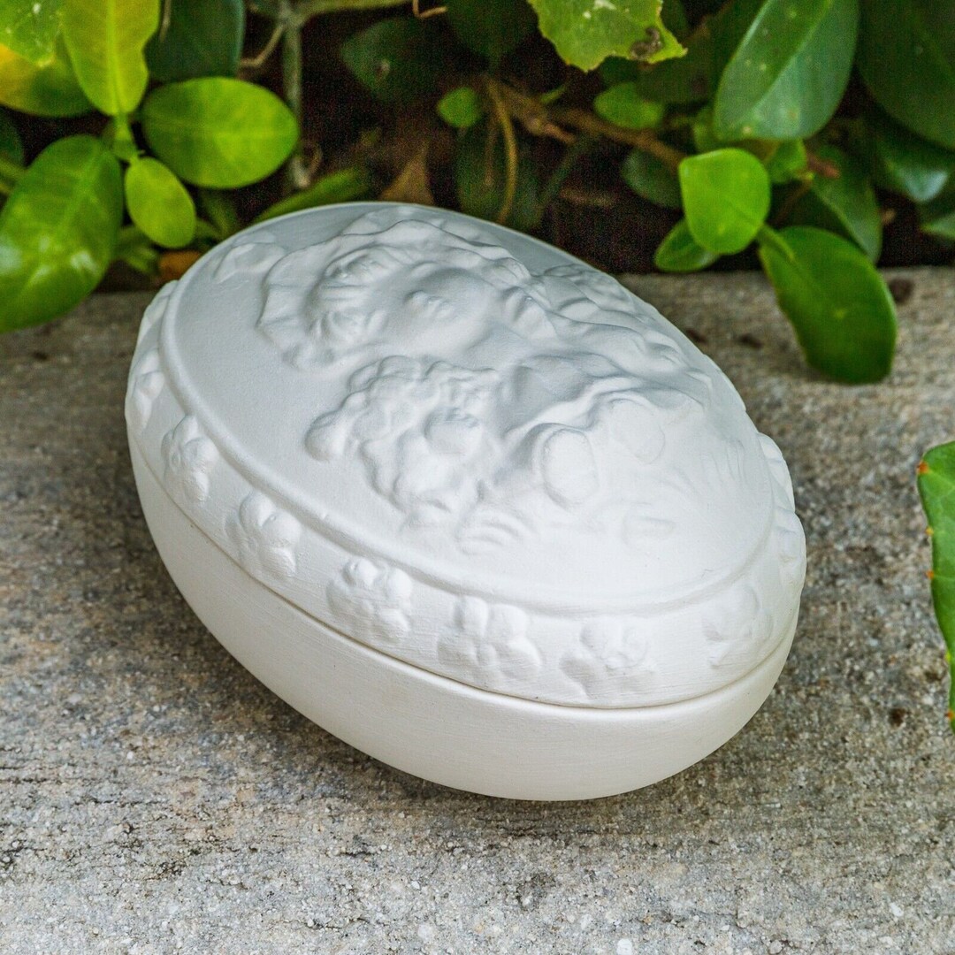 Victorian Egg Girl Oval Box 4 STOCK Ceramic Bisque Ready - Etsy