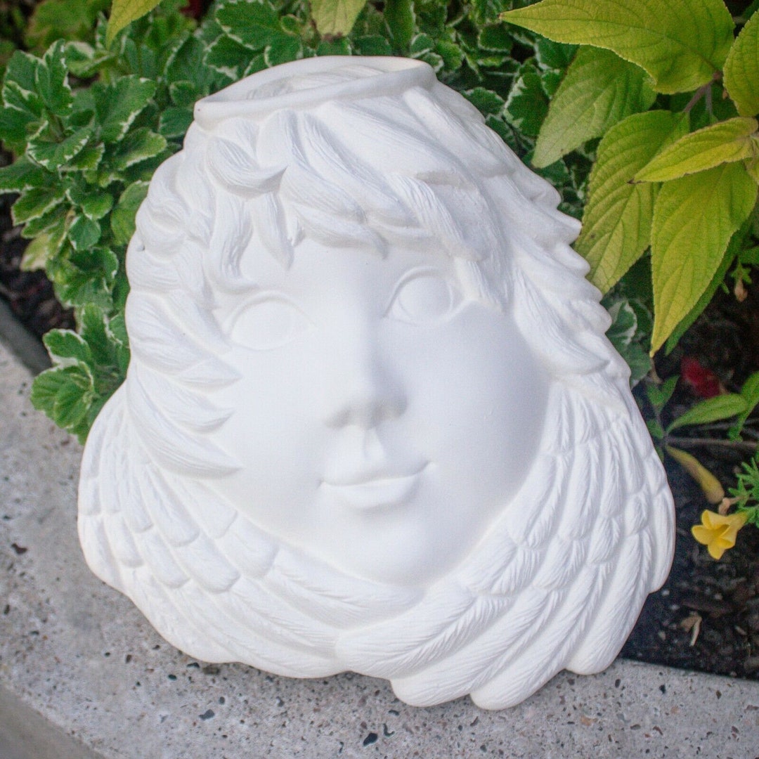 Angel With Halo Mask 9x8 IN STOCK Ceramic Bisque Ready to Paint Pottery ...