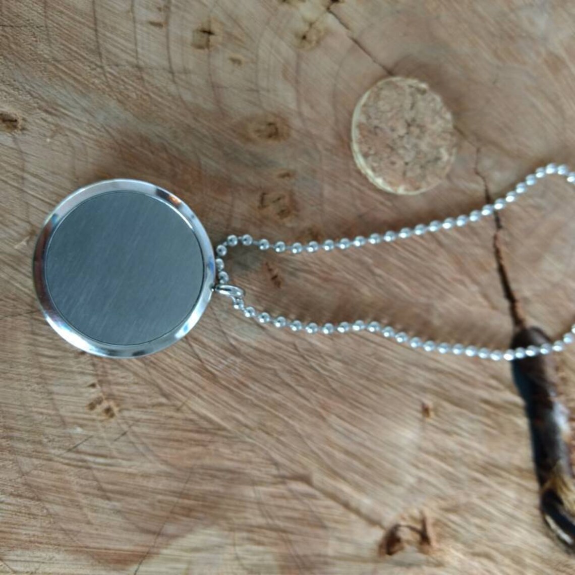 Stainless Steel Diffuser Locket Necklace Cork Aromatherapy Essential ...