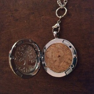 Diffuser Necklace Tree of Life Stainless Steel Locket Cork Aromatherapy Essential Oil Mothers ...